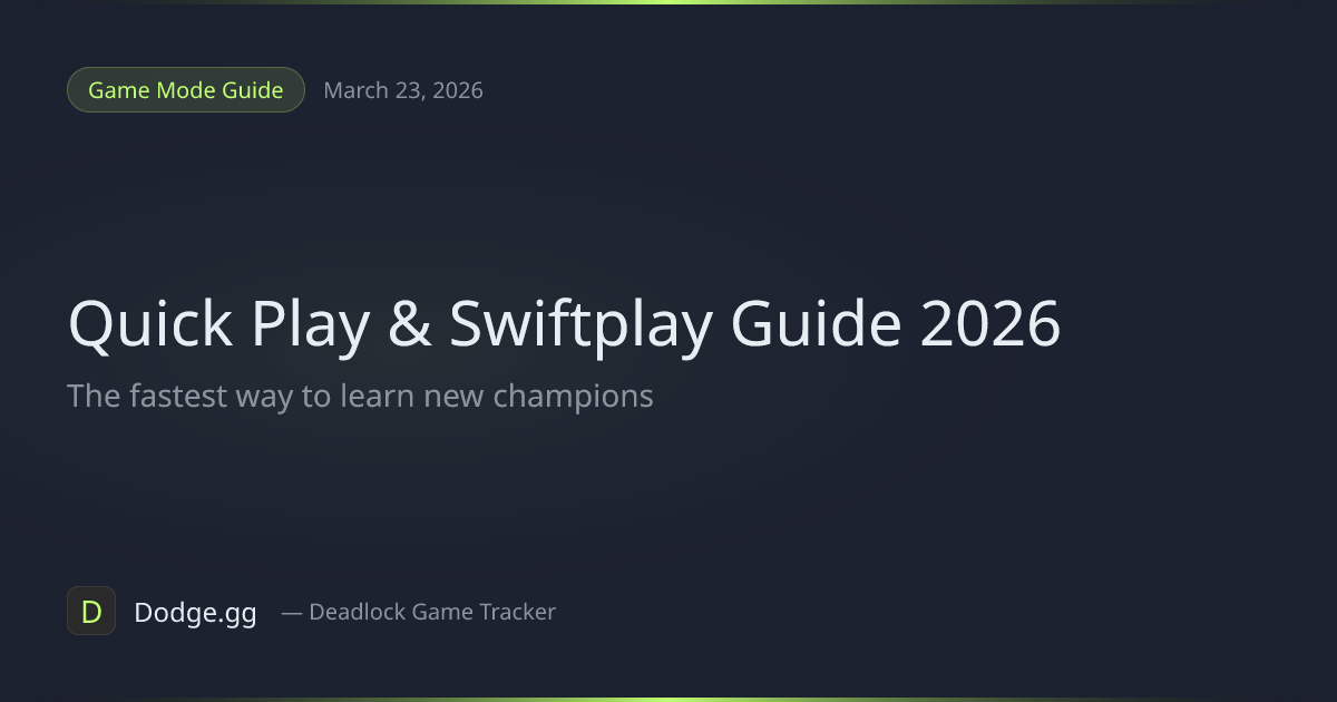 Quick Play & Swiftplay Guide (2026) — Role Selection, Fast Games ...