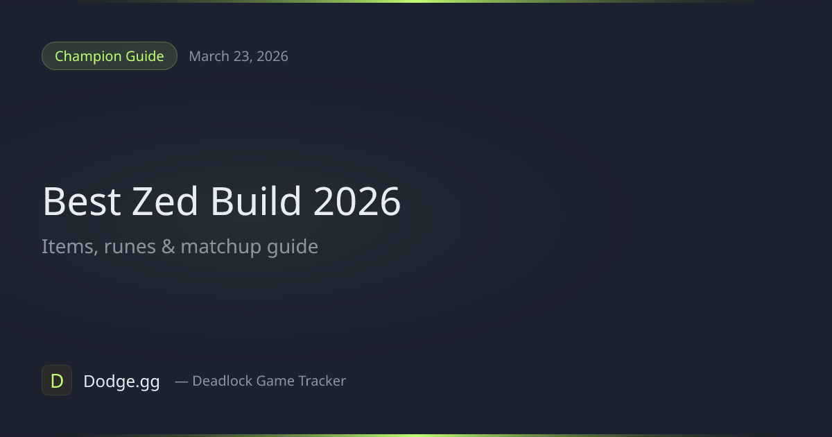 Best Zed Build & Guide (2026) — League of Legends | Dodge.gg