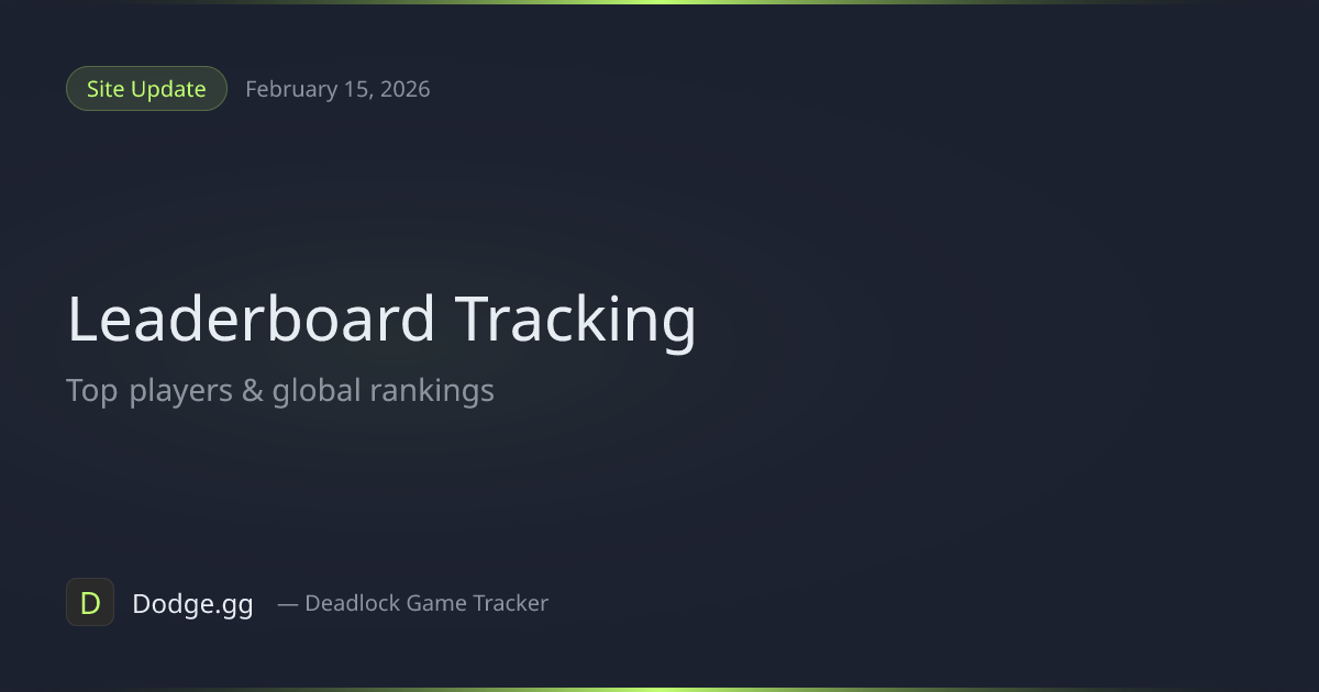Leaderboard Tracking Now Available | Dodge.gg